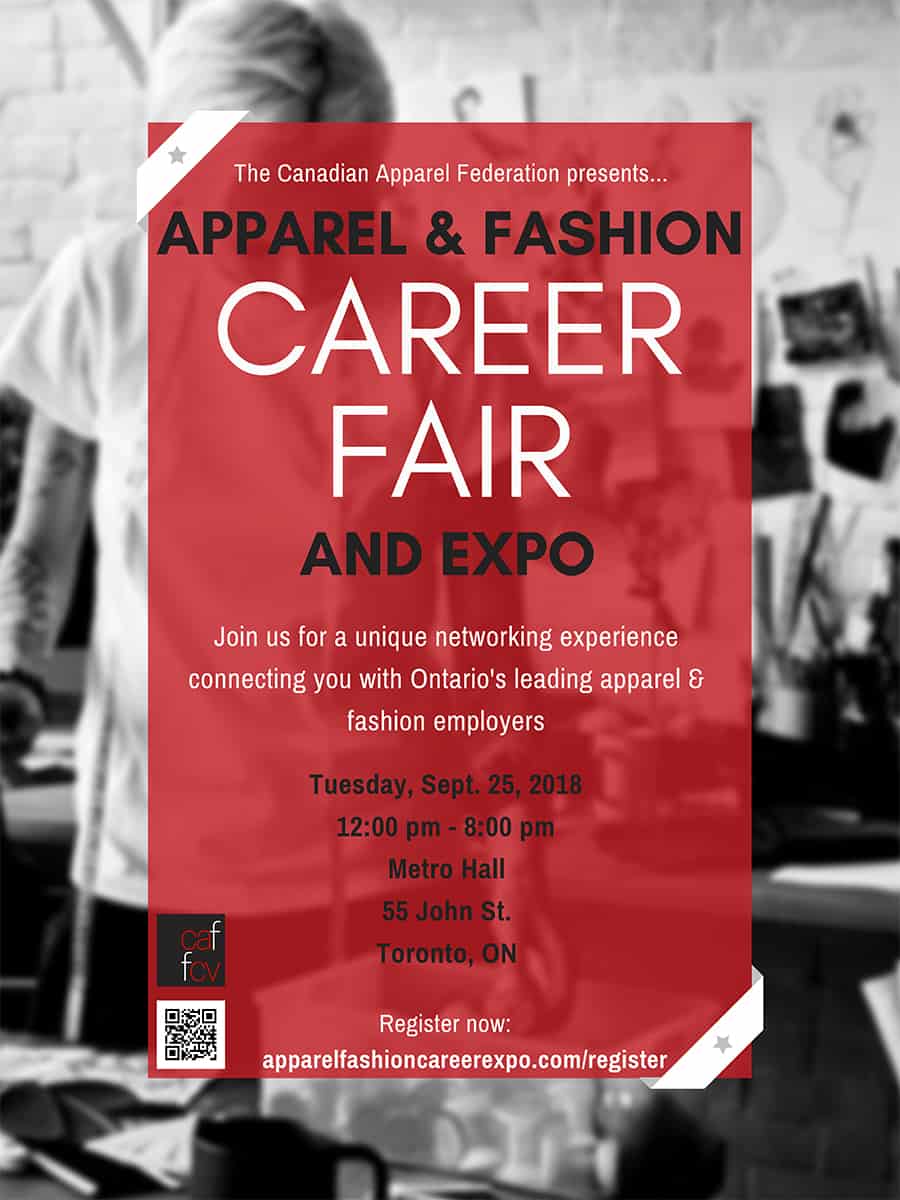 CANADIAN APPAREL FEDERATION BRINGS APPAREL & FASHION CAREER FAIR TO TORONTO
