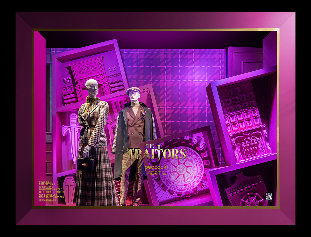 PEACOCK DEBUTS 'THE TRAITORS' INSPIRED WINDOW DISPLAYS AT SAKS FIFTH ...